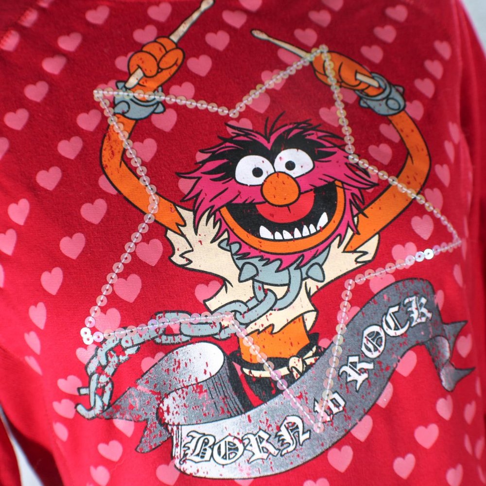 Rare Vintage Y2k Red The Muppets Animal Drummer Punk … - Gem